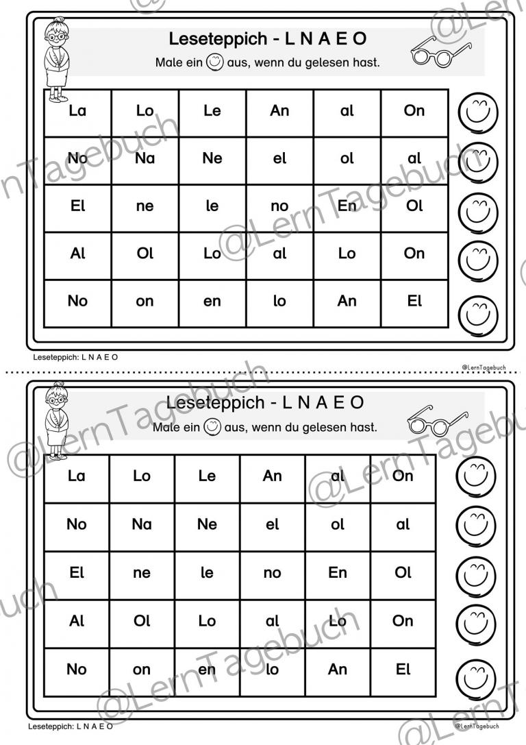 Lerntagebuch - Lesenlernen Deutsch 1. Klasse Silbenteppich, Leseübung