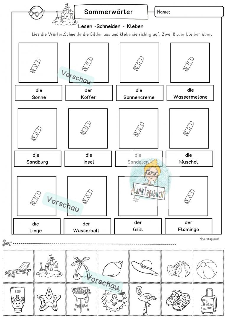 Lerntagebuch - Leseübung Sommer, Klasse 1, Klasse 2, Daz Leseförderung