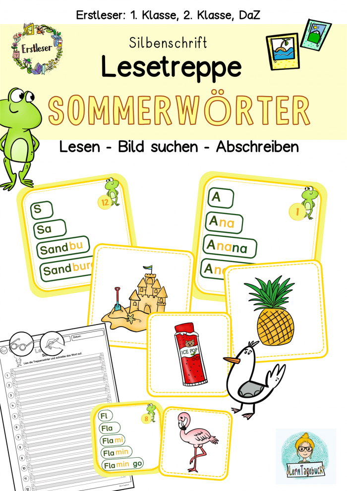 Lerntagebuch - Lesetreppe Silbenschrift Sommer