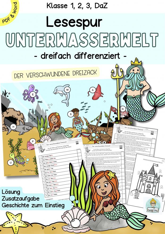 Lerntagebuch - Sommer Lesespur in der Unterwasserwelt