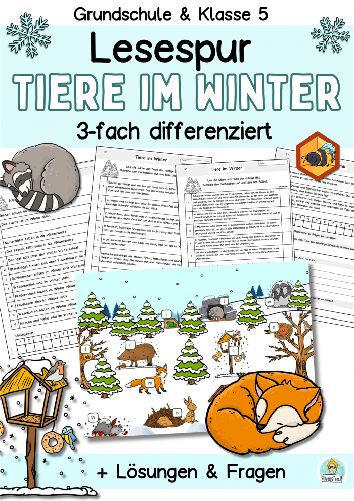 Lerntagebuch - Lesespur Tiere im Winter