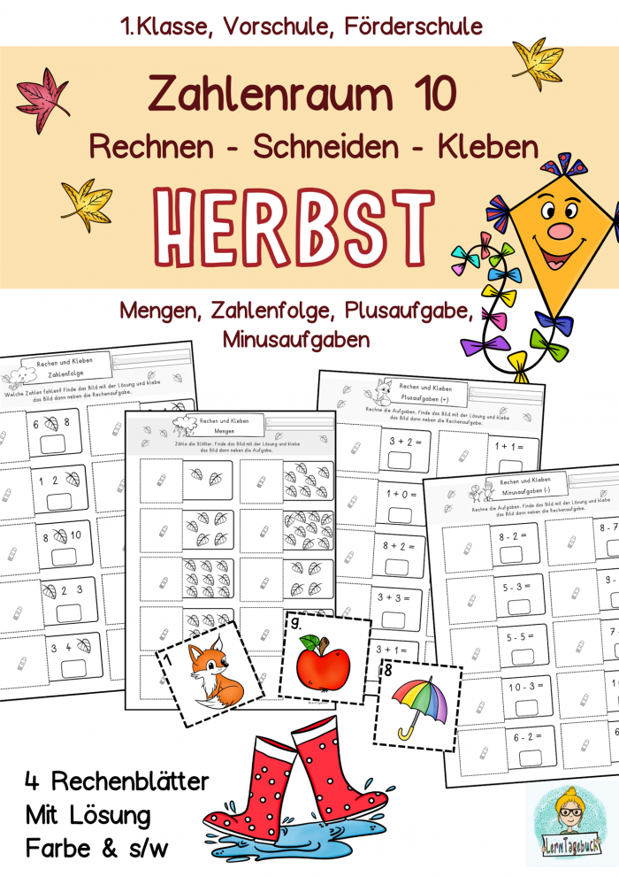 Lerntagebuch - Rechnen-Schneiden-Kleben ZR 10 Herbst