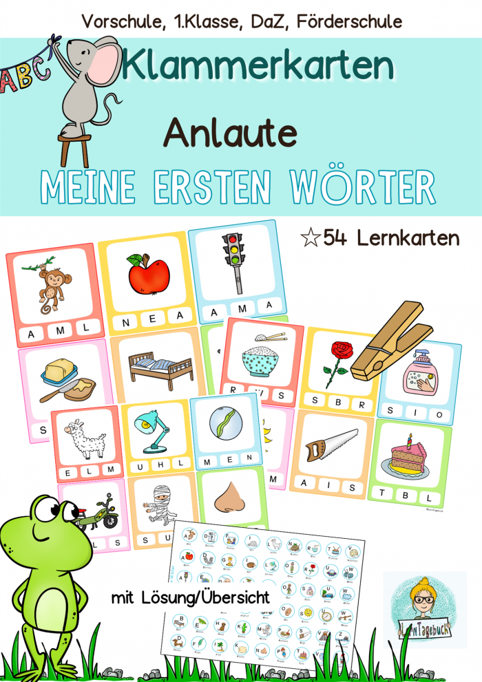 Lerntagebuch - Anlaute Bilderkarten ersten Wörter