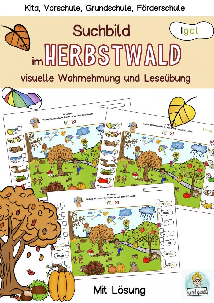 Lerntagebuch - Suchbild im Herbst Wortschatz